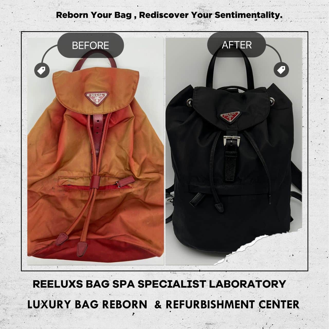 PRADA Bag Pack Transformation With Refurbishment - Reeluxs Bag Spa ...